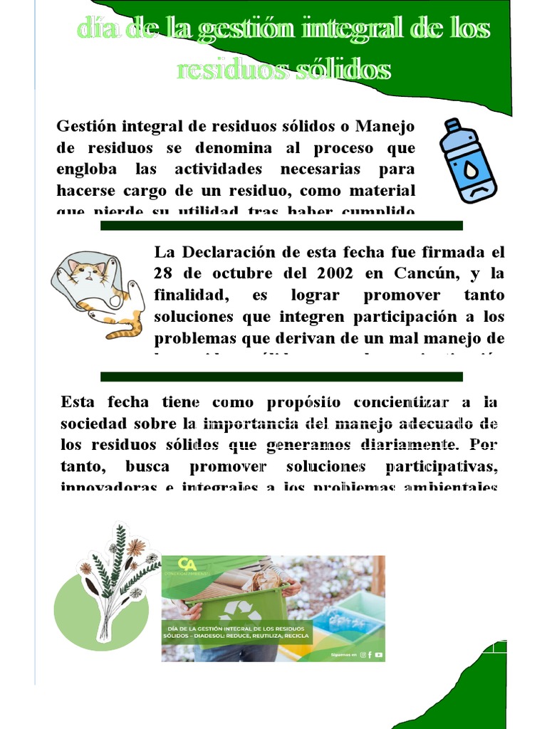 Día De La Gestión Integral De Los Residuos Sólidos Pdf