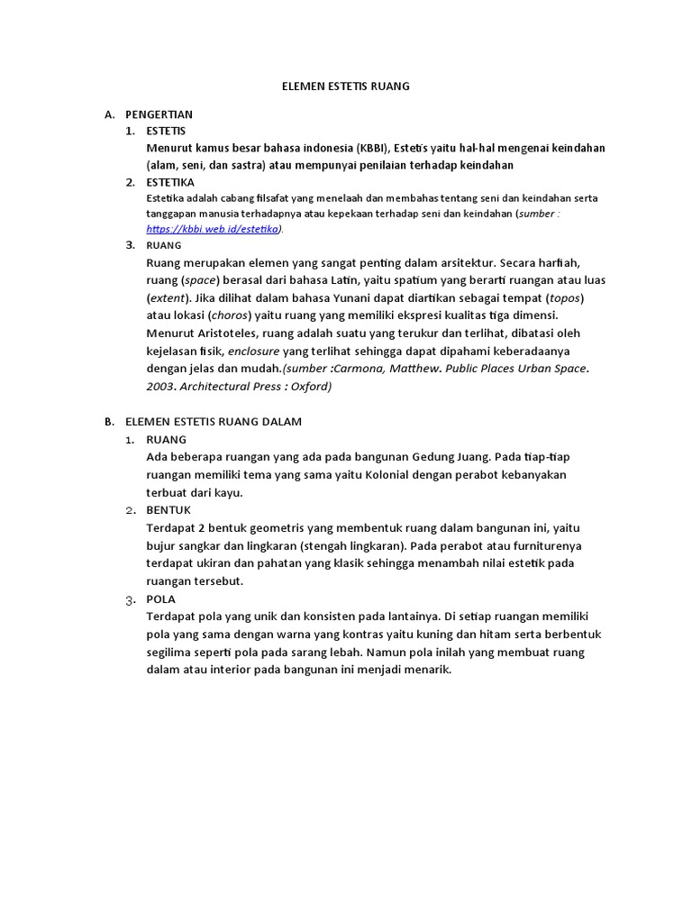 Elemen Estetis Ruang | PDF | Seni