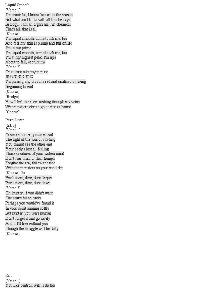 Mitski Lush | PDF | Song Structure