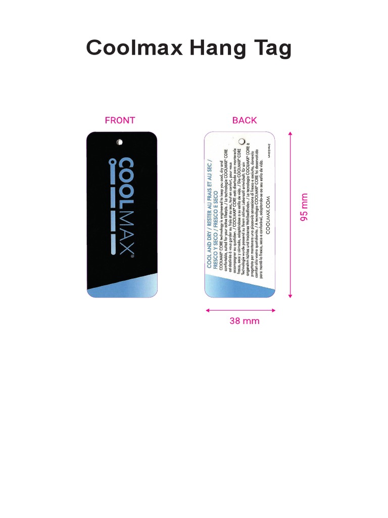 Coolmax Hang Tag - Layout | PDF