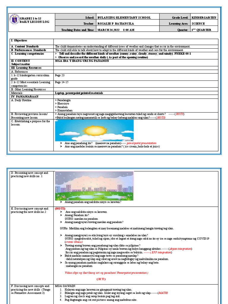 Mga Iba't Ibang Uri NG Panahon | PDF