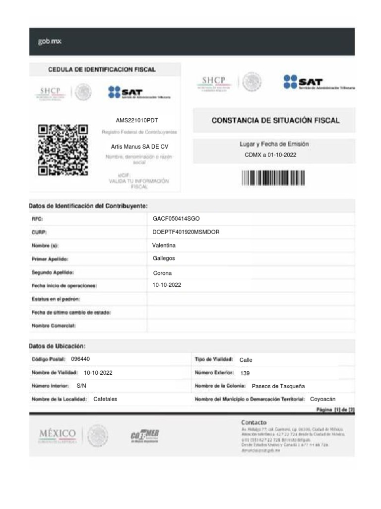 Formato de RFC | PDF Formato de RFC | PDF