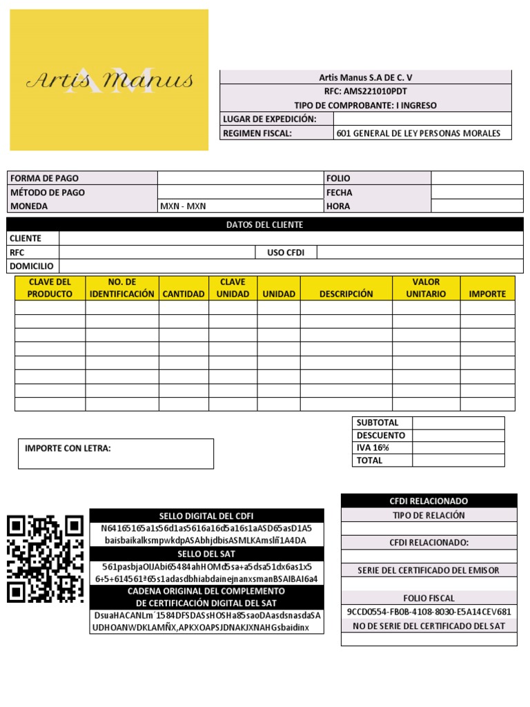 Formato de Factura Electronica | PDF