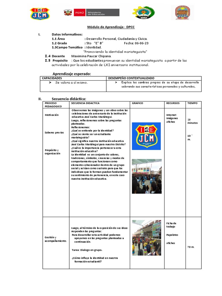 Modulo de Aprendizaje DPCC | PDF | Aprendizaje | Sicología