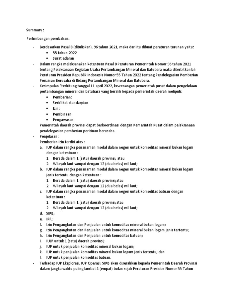 Summary Perpres | PDF