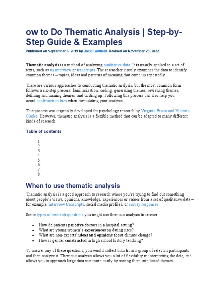 How To Do Thematic Analysis | PDF | Psychology | Scientific Method