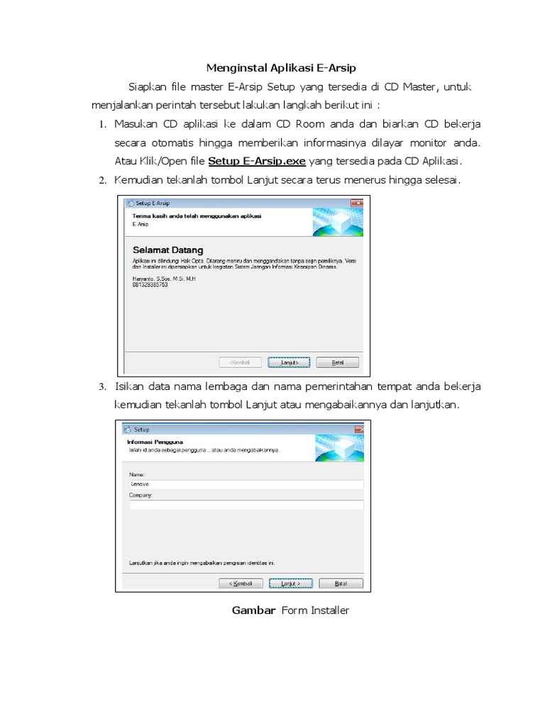 Petunjuk Menginstal Aplikasi E Arsip | PDF | Komputer | Teknologi ...