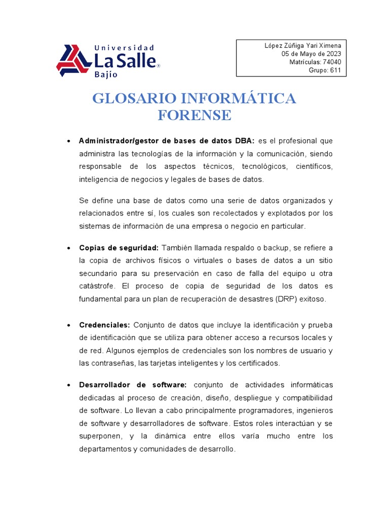 Glosario de Términos Informáticos | PDF | Archivo de computadora | Red de computadoras