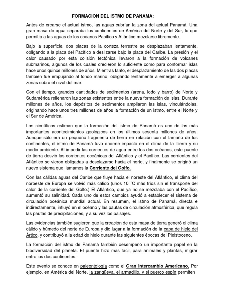 Clase 3 - Formación de Panamá, Relieve Terrestre-1 | PDF