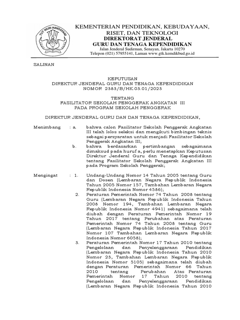 Salinan Kepdirjen Tentang FSP A3 | PDF