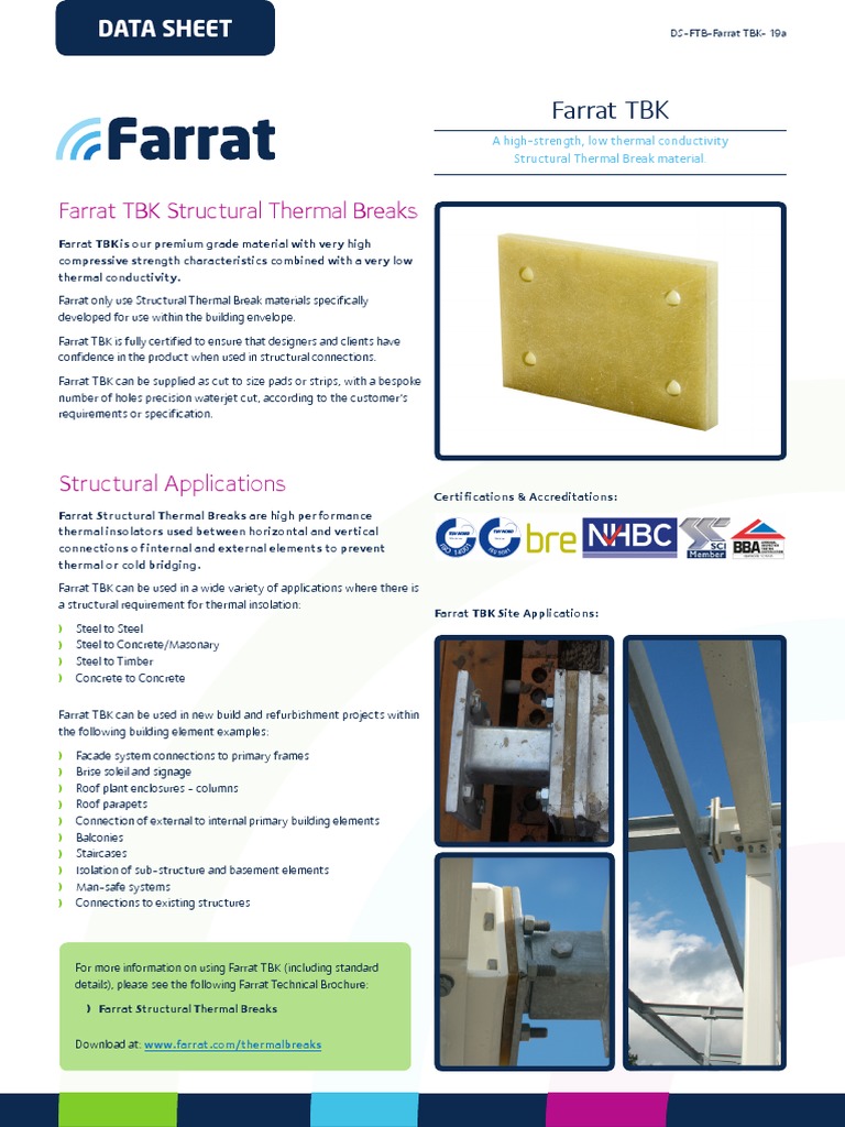 DS FTB Farrat TBK 19a | PDF | Thermal Insulation | Concrete