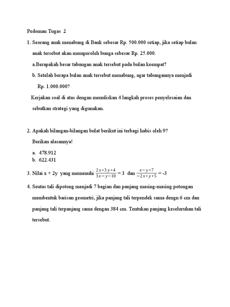 Soal TT2 Matematika | PDF