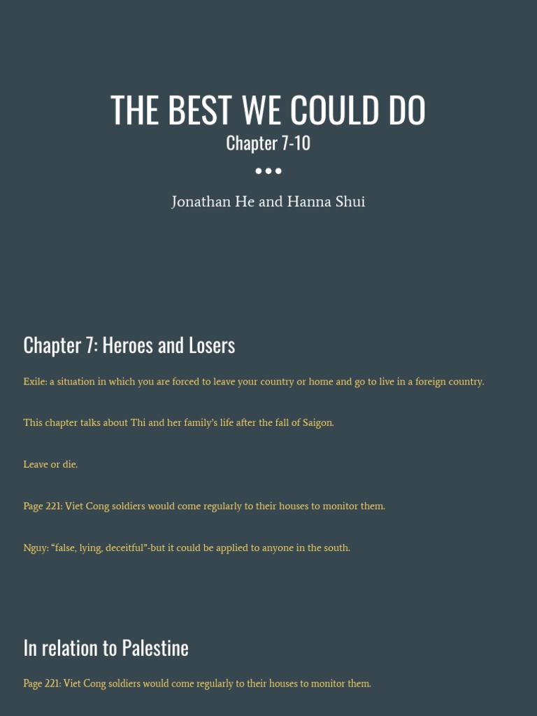 The Best We Could Do Ch. 7-10 | PDF