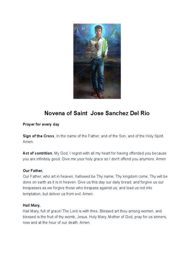 Novena to Saint Jose Sanchez Del Rio | PDF | Lord's Prayer | Eucharist