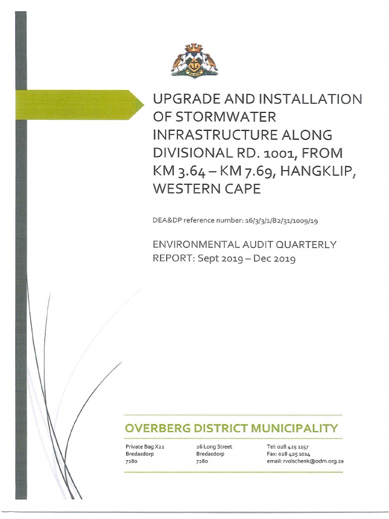 Quarterly Environmental Audit Report Sep 2019 - Dec 2019 | PDF