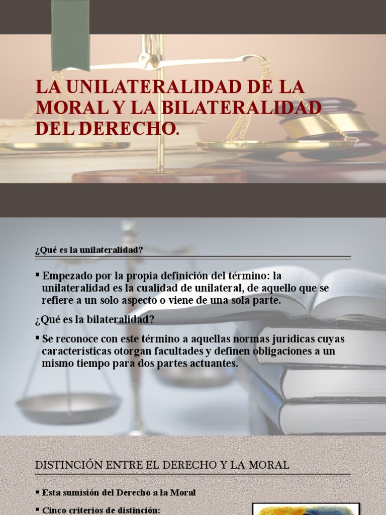 Unilateralidad de La Moral y La Bilateralidad Del Derecho-Derecho Natural | PDF | La Ley natural ...