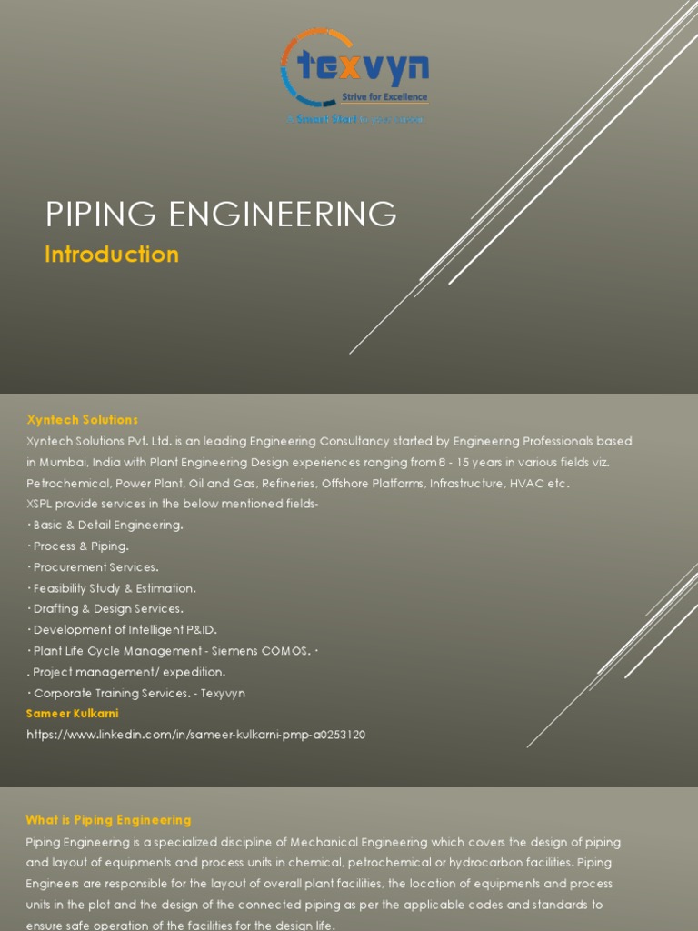 Piping Engineering - Introduction | PDF