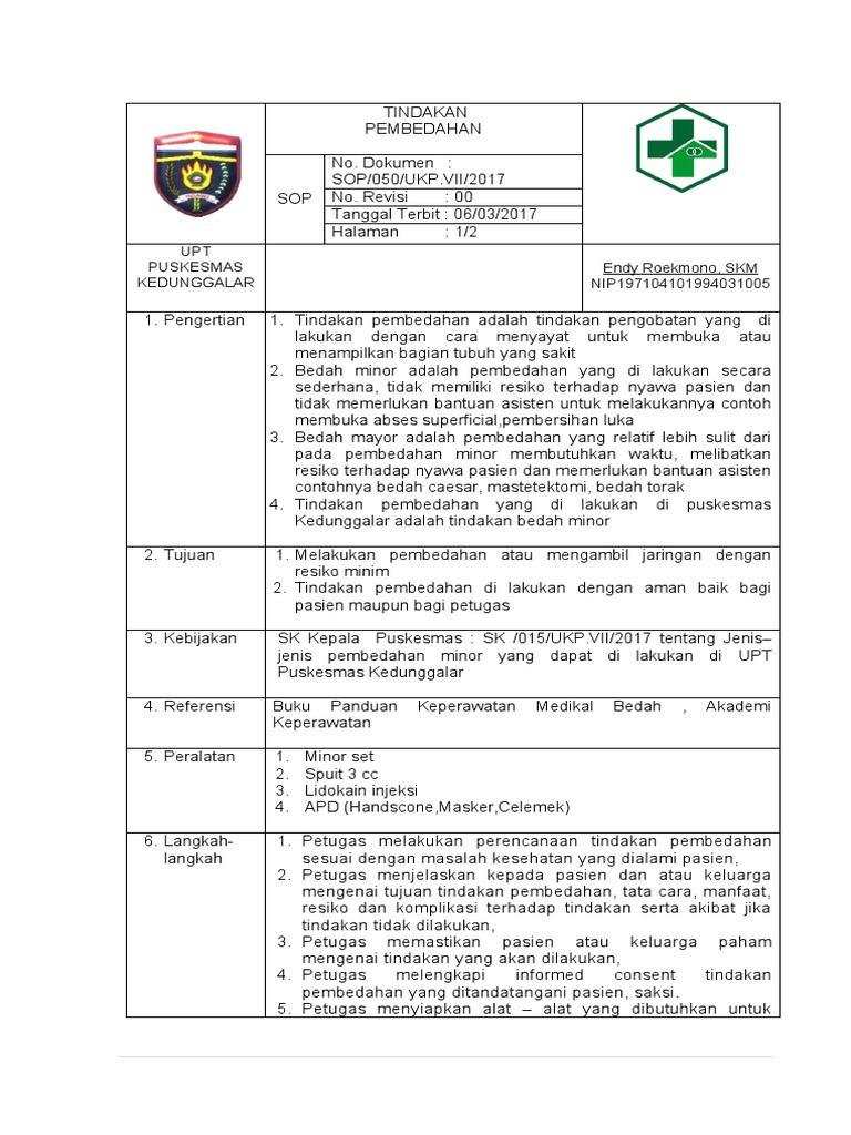 Sop Bedah Minor | PDF