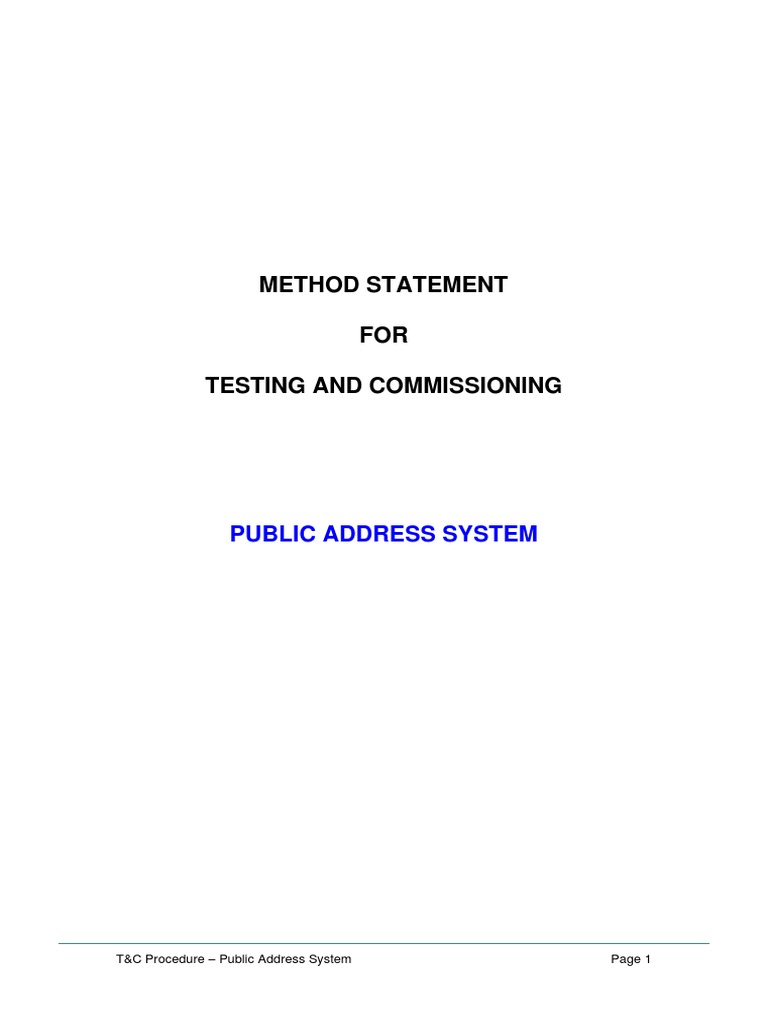 Public Address System Testing Procedure | PDF | Loudspeaker | Microphone