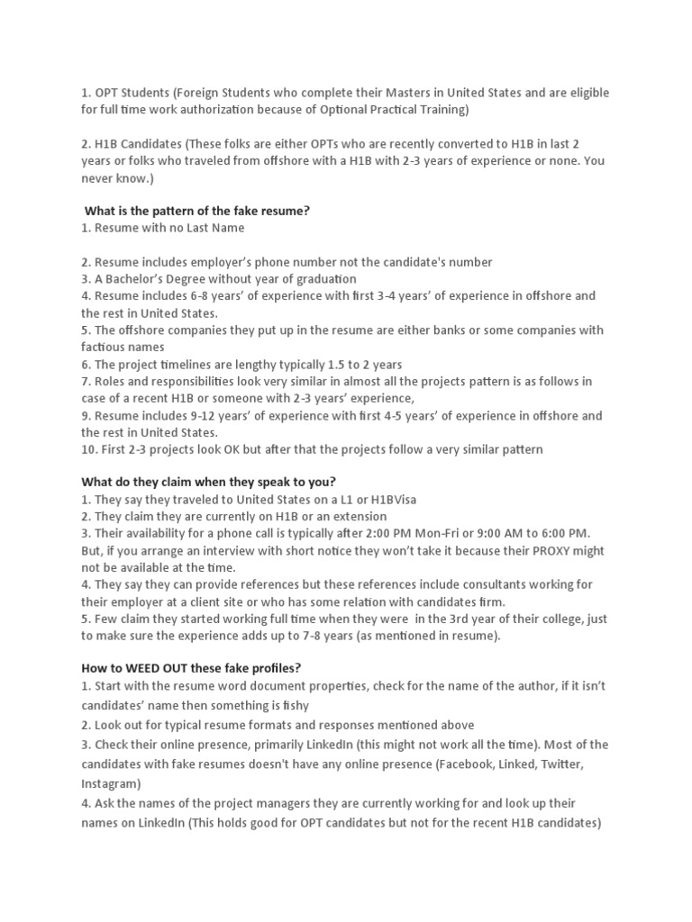 How To Identify Fake Resumes | PDF