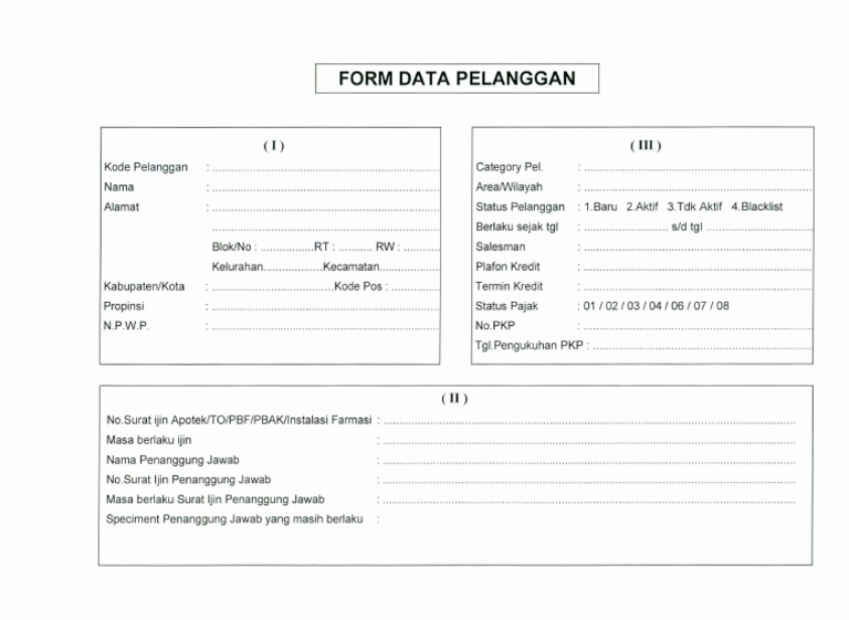 Form Pelanggan | PDF