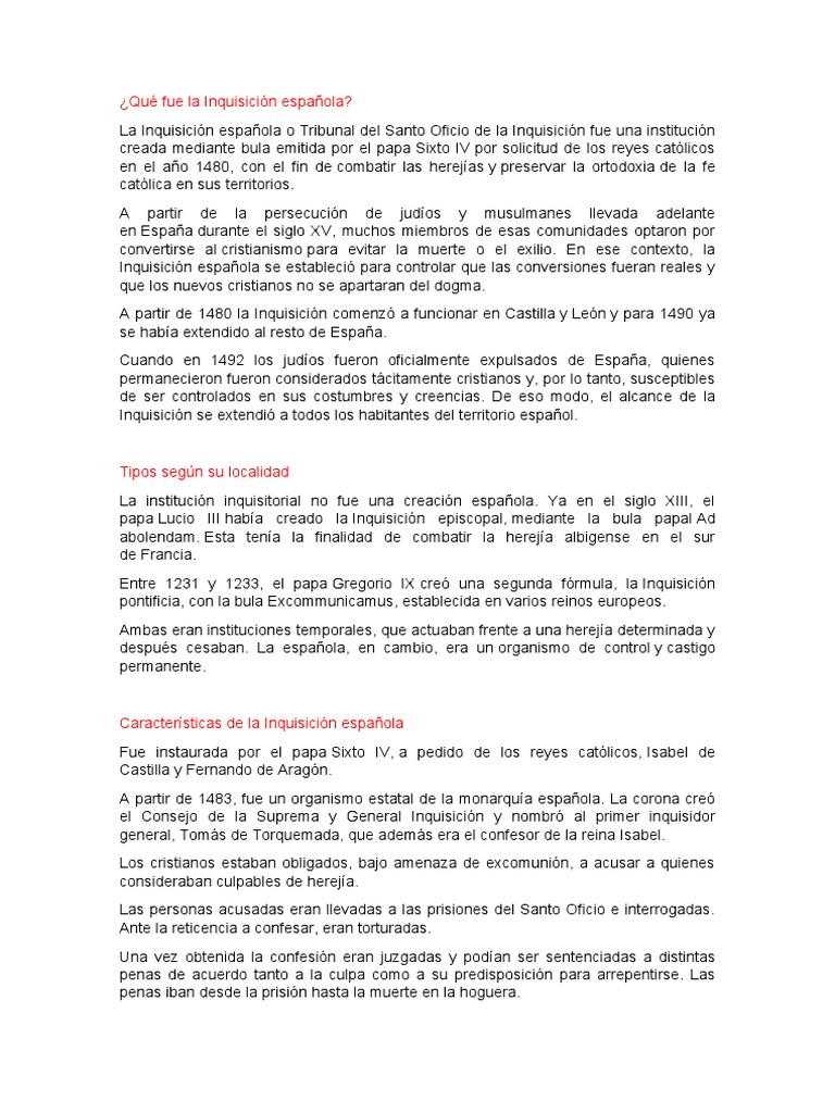 Qué Fue La Inquisición Española | PDF | Inquisición | Inquisición española