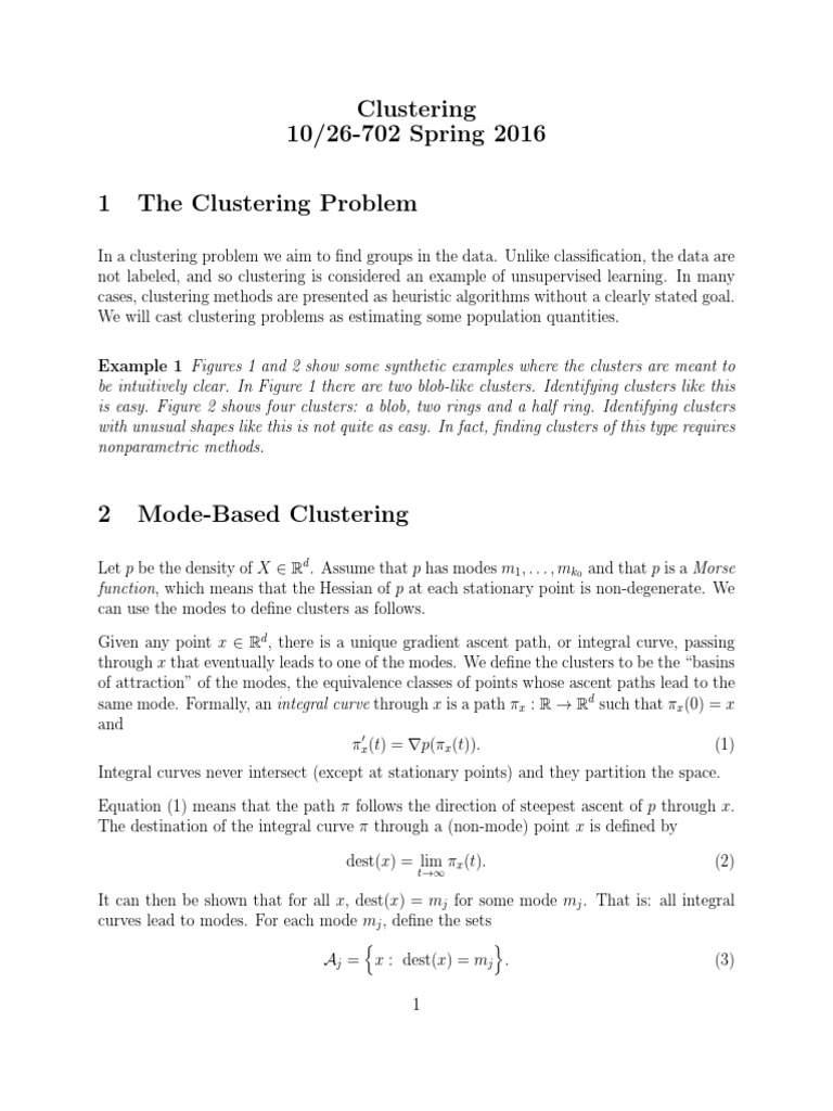 Clustering Pdf Cluster Analysis Mathematical Analysis