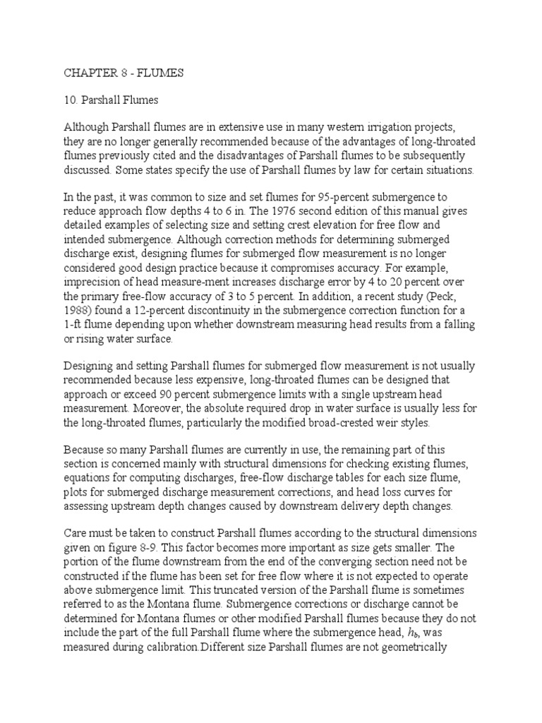 Parshall Flume | PDF | Hydrology | Civil Engineering