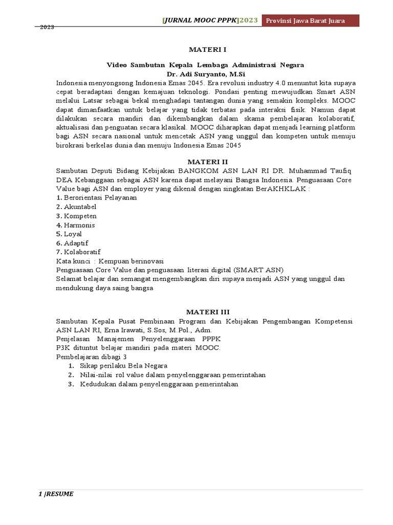 Mooc Asn | PDF | Perjalanan