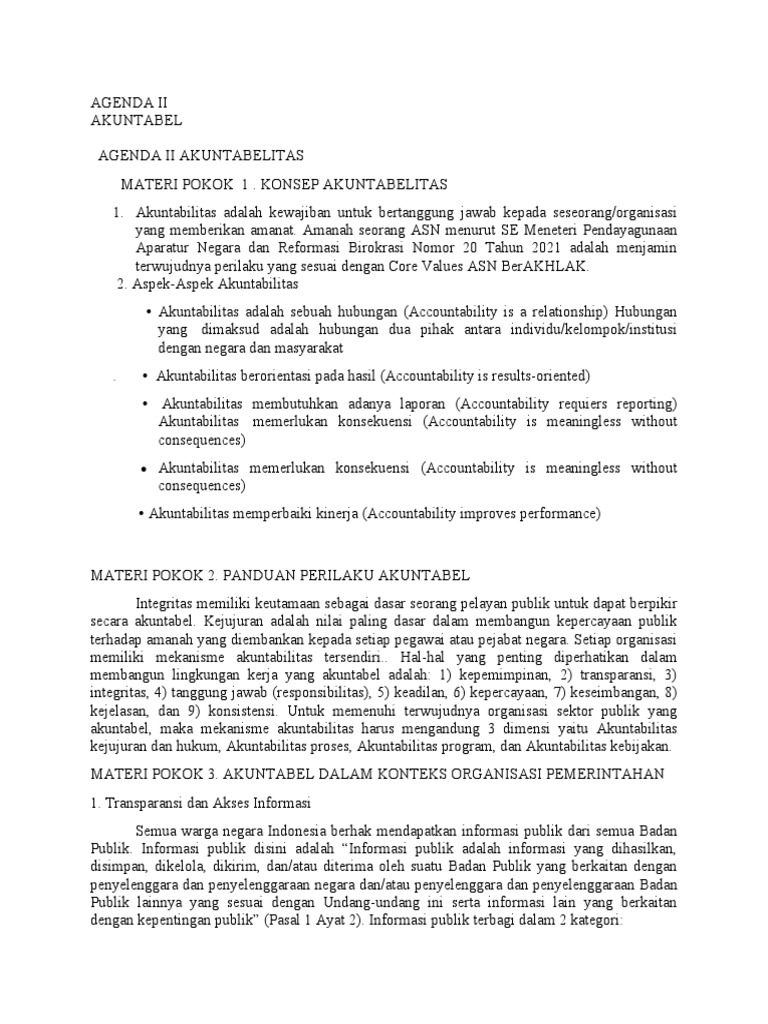 Agenda Ii Akuntabel | PDF