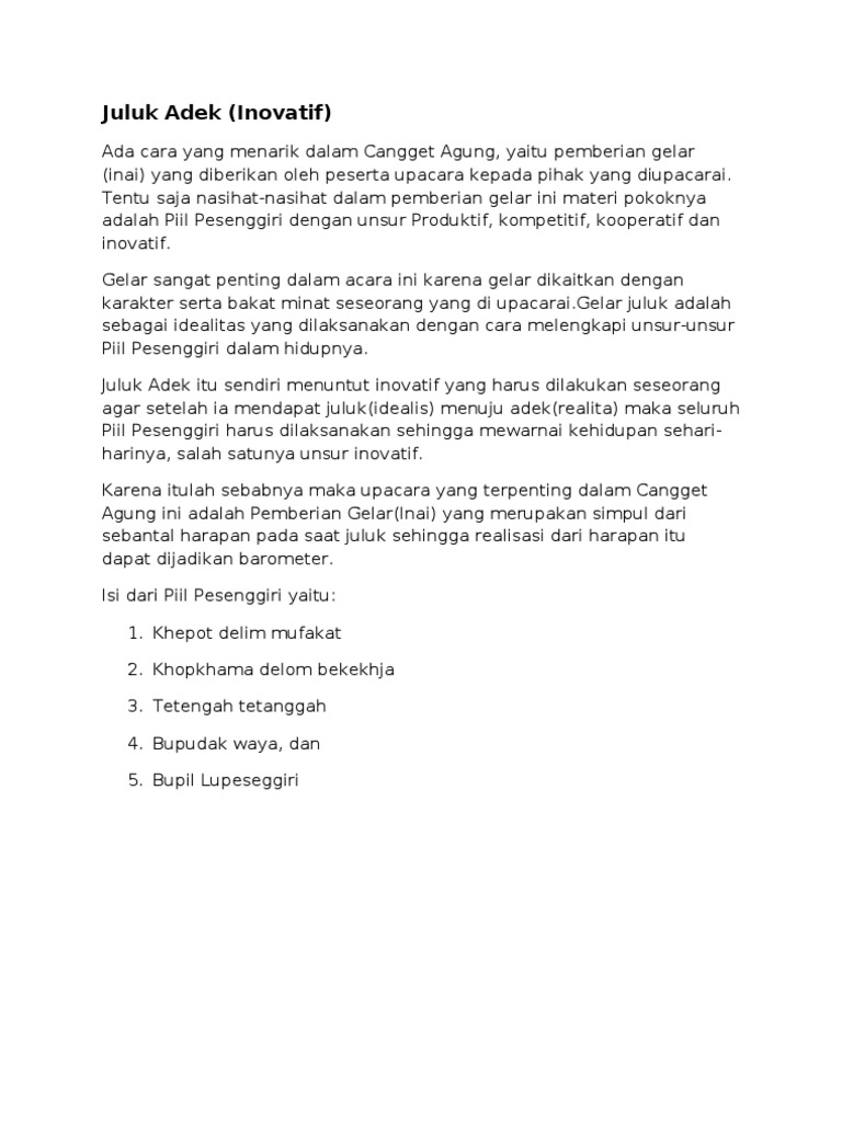 Juluk Adek | PDF | Karier & Perkembangan