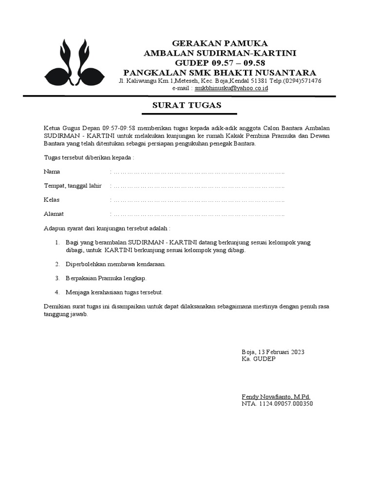 Surat Undangan Kunjungan 2023 | PDF