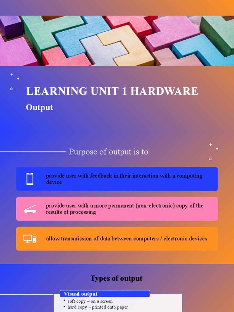 Learning Unit 1 - Hardware PP3 | PDF | Computer Monitor | Printer (Computing)