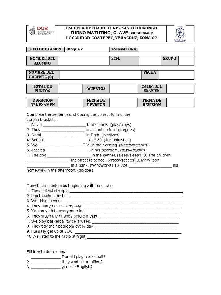 Examen Bloque 2 | PDF