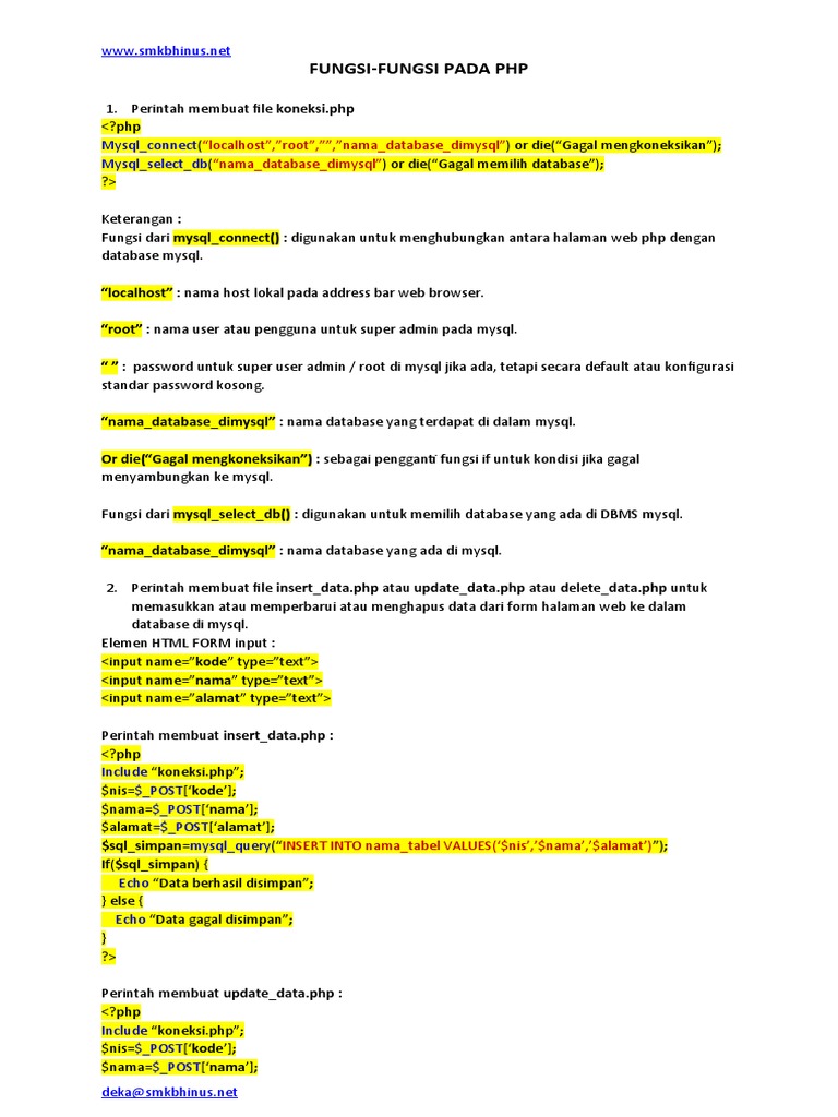 FUNGSI-FUNGSI Pada PHP | PDF | Teknologi & Rekayasa
