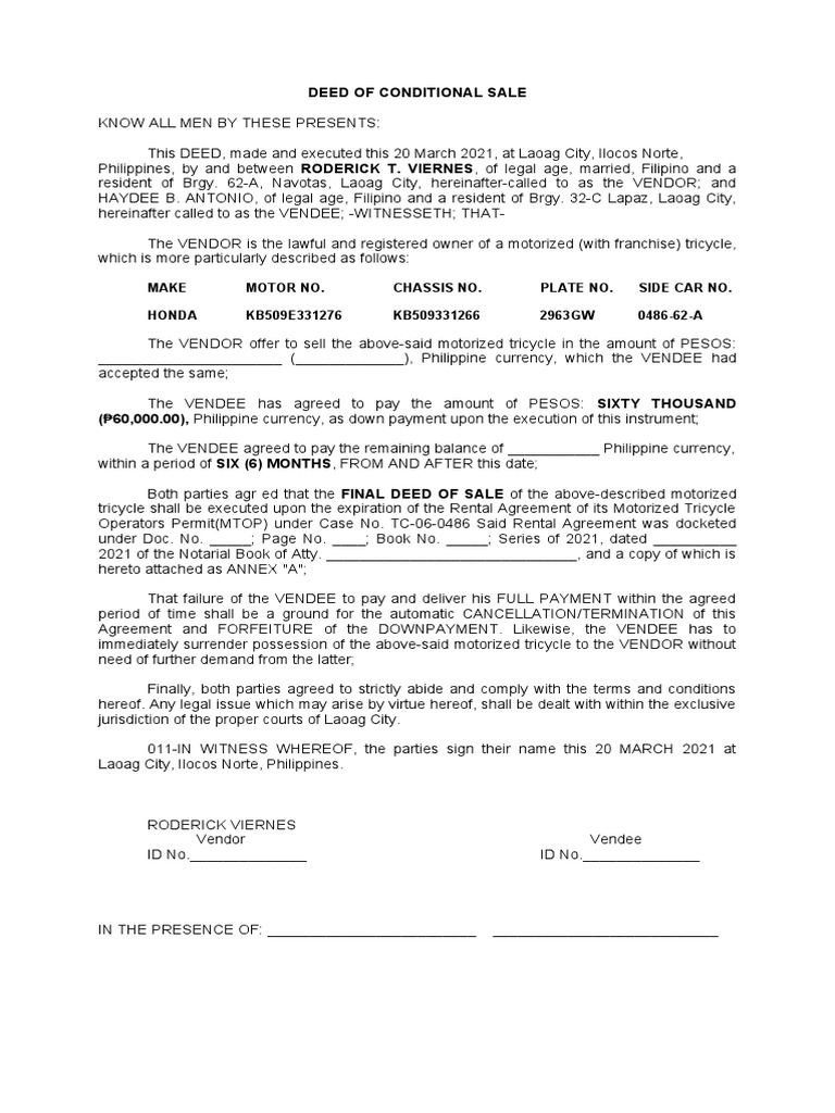 DEEDS | PDF | Civil Law (Common Law) | Private Law