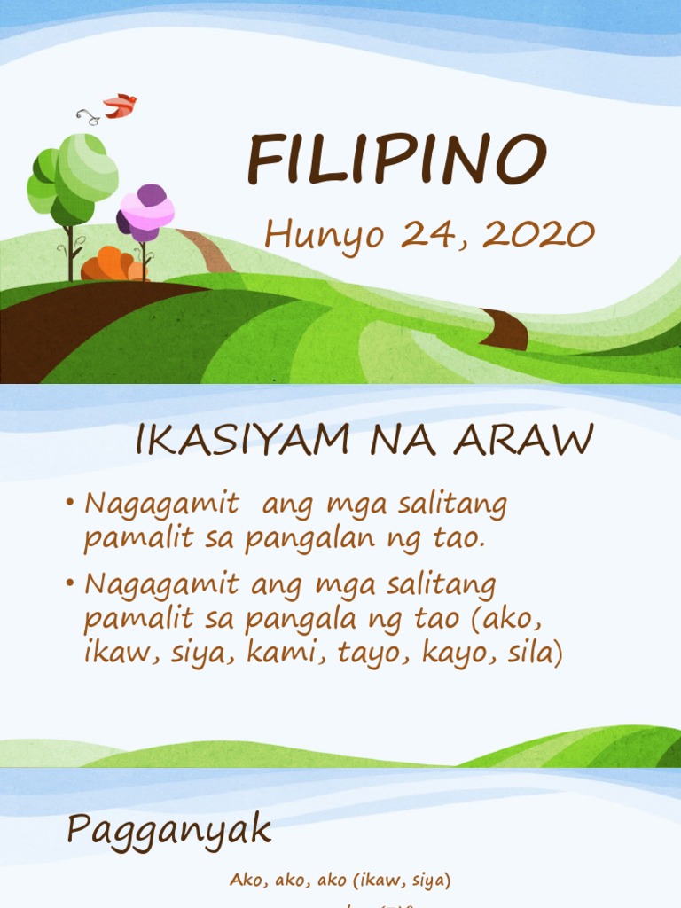 Filipino - Panghalip Panao Grade 2 | PDF