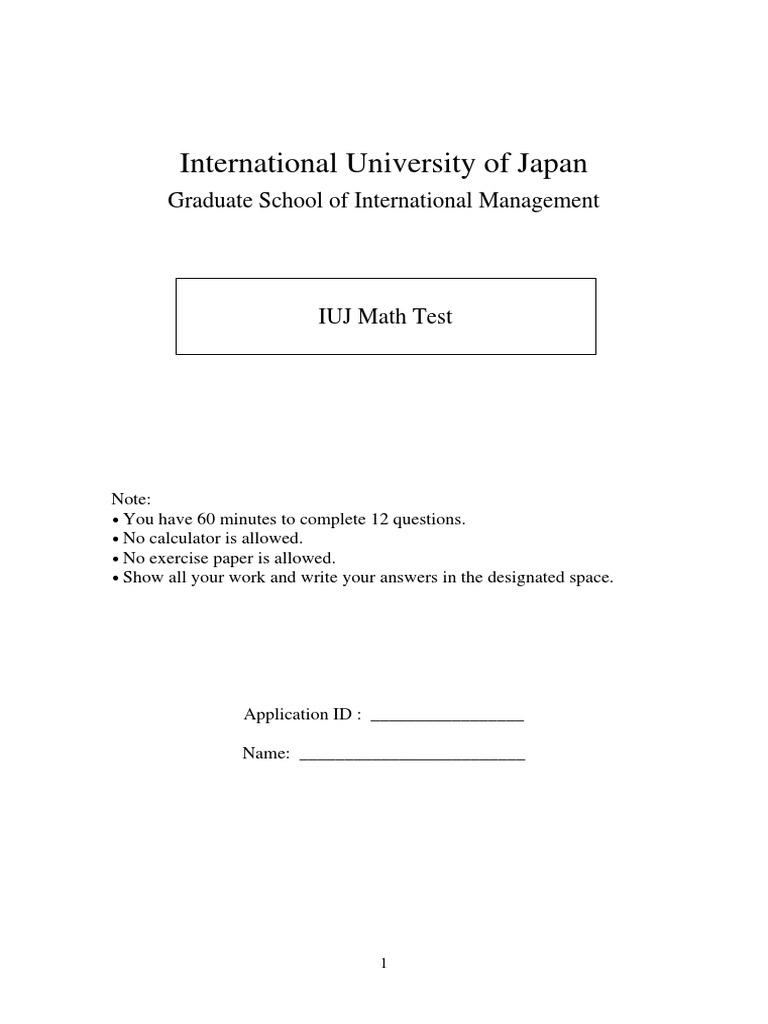 IUJ Mathematics Aptitude Test Guide | PDF | Taxes | Income