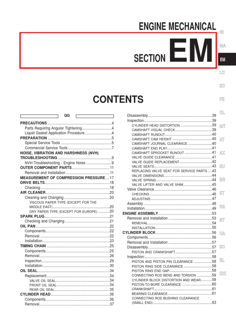 Engine Mechanical | PDF | Piston | Valve