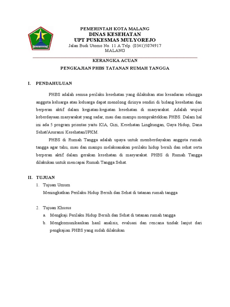 Kak Pengkajian Phbs RT | PDF