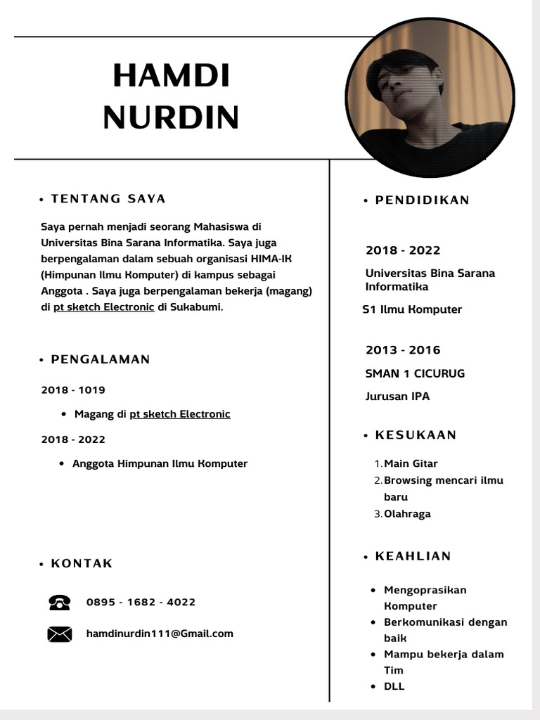 CV, Lamaran, Riwayat Hidup-Digabungkan | PDF