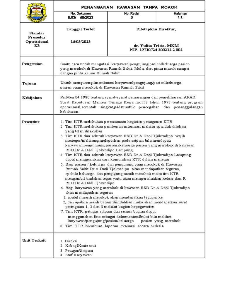 Sop KTR Rsd. A.dadi Tjokrodip0 | PDF