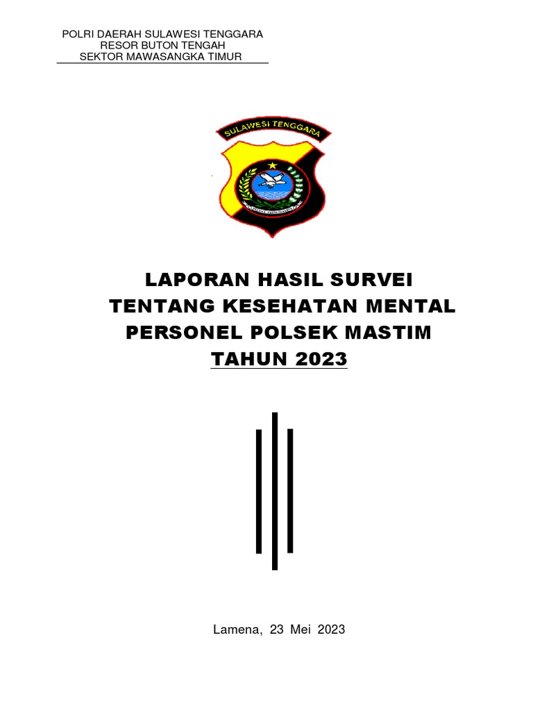 Lap Hasil Survei Kesehatan Mental THN 2023 Polsek Mastim-1 | PDF
