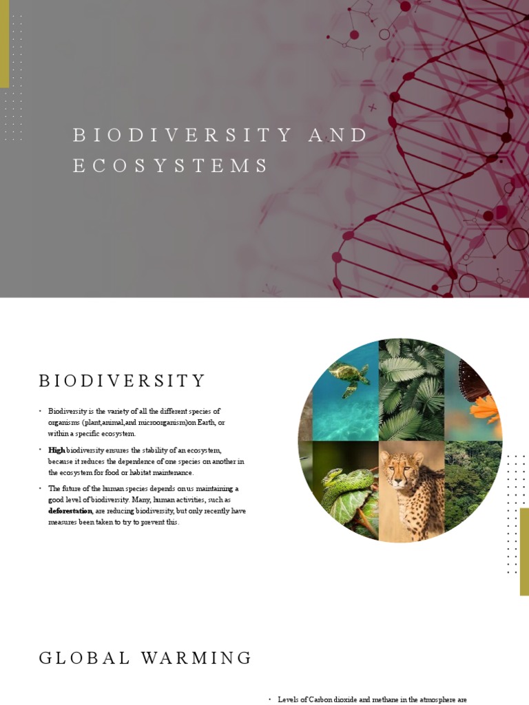 Biodiversity and Ecosystems - pptx2 | PDF | Climate Change | Biodiversity