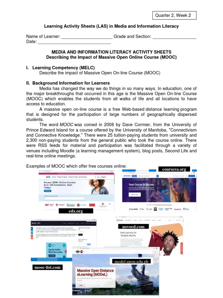 SHS-LAS-MIL-Q2-MELC2 - 11 New | PDF | Massive Open Online Course | Educational Technology