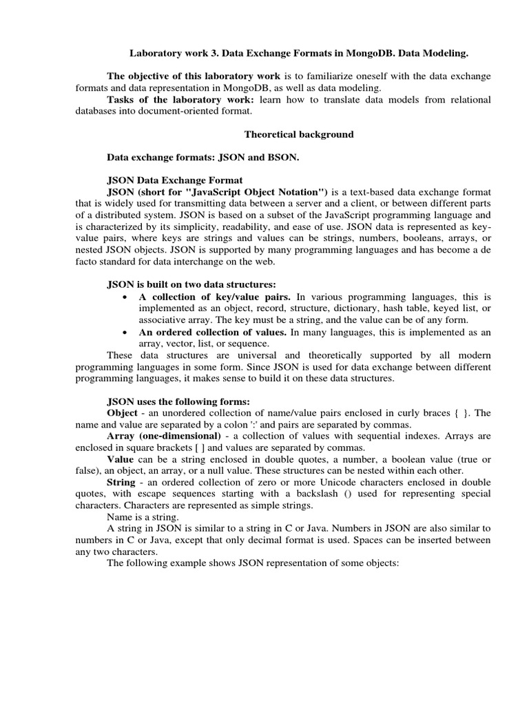 Lab 3 | PDF | Json | Mongo Db