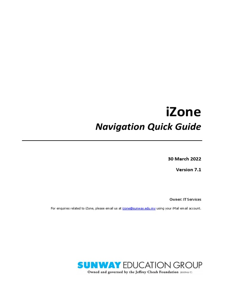 IZone Quick Guide | PDF