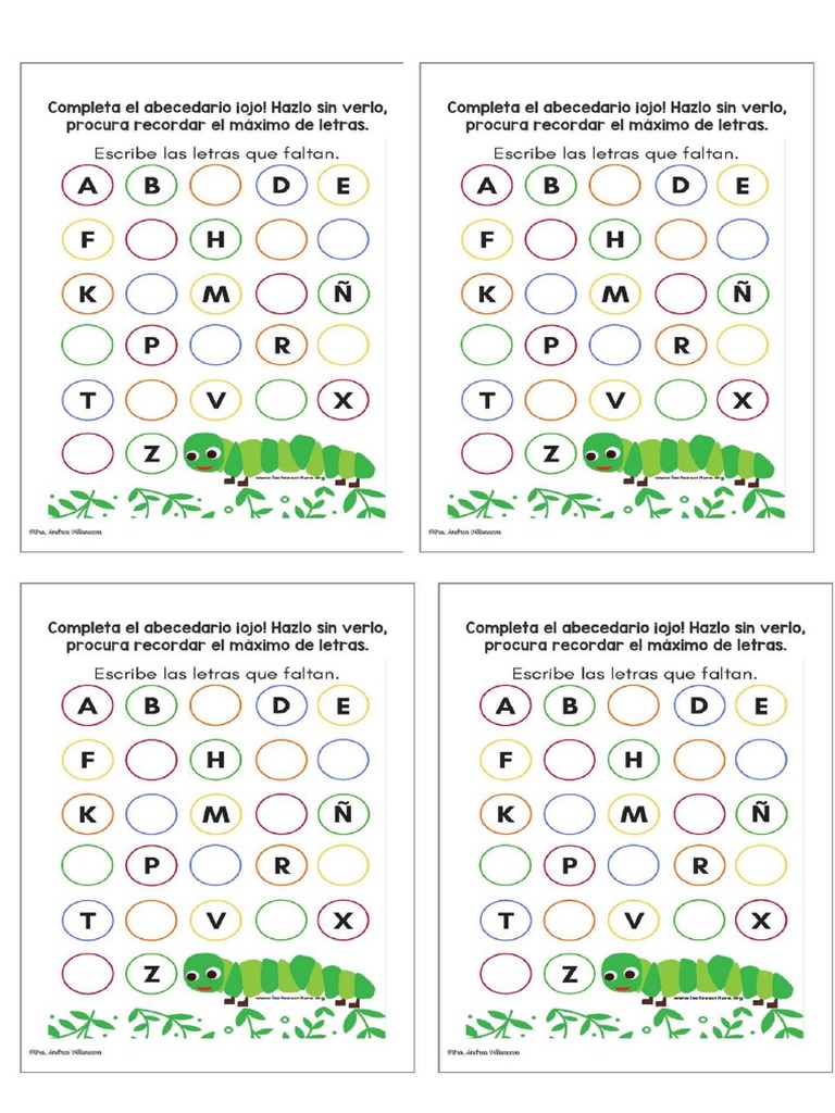 Abecedario Incompleto X 4 | PDF