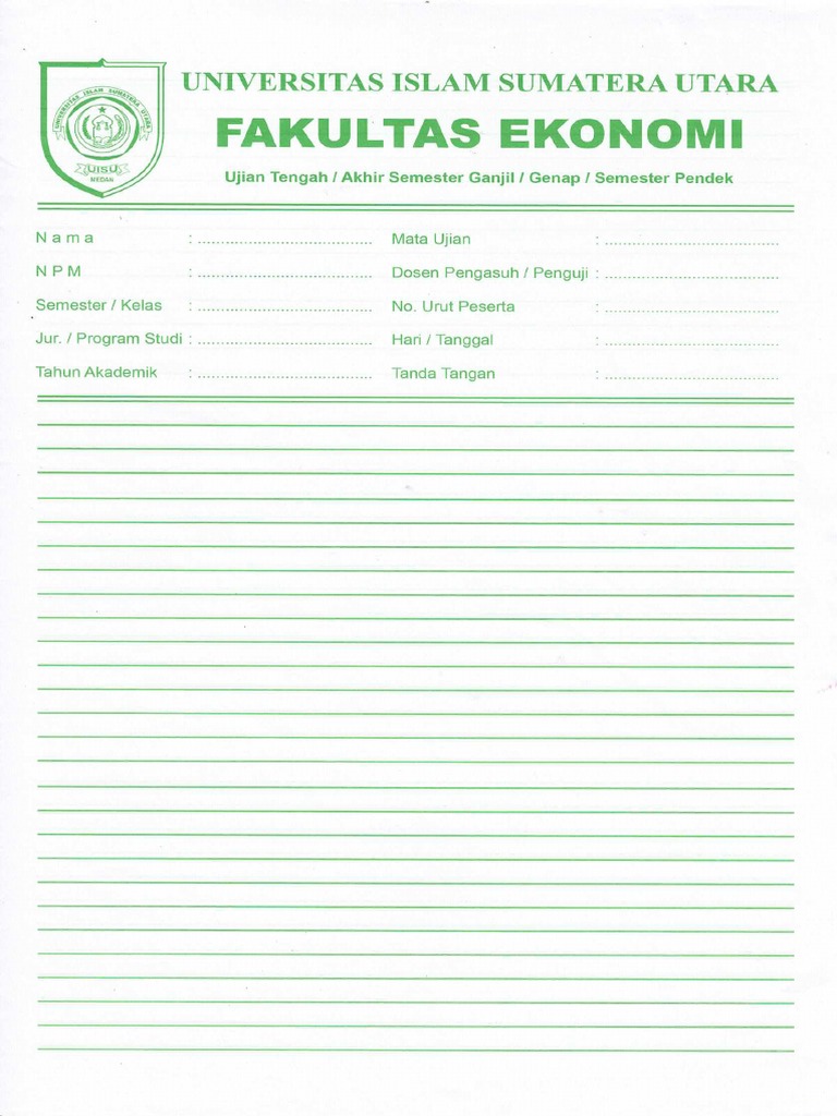 Lembar Jawaban Ujian | PDF