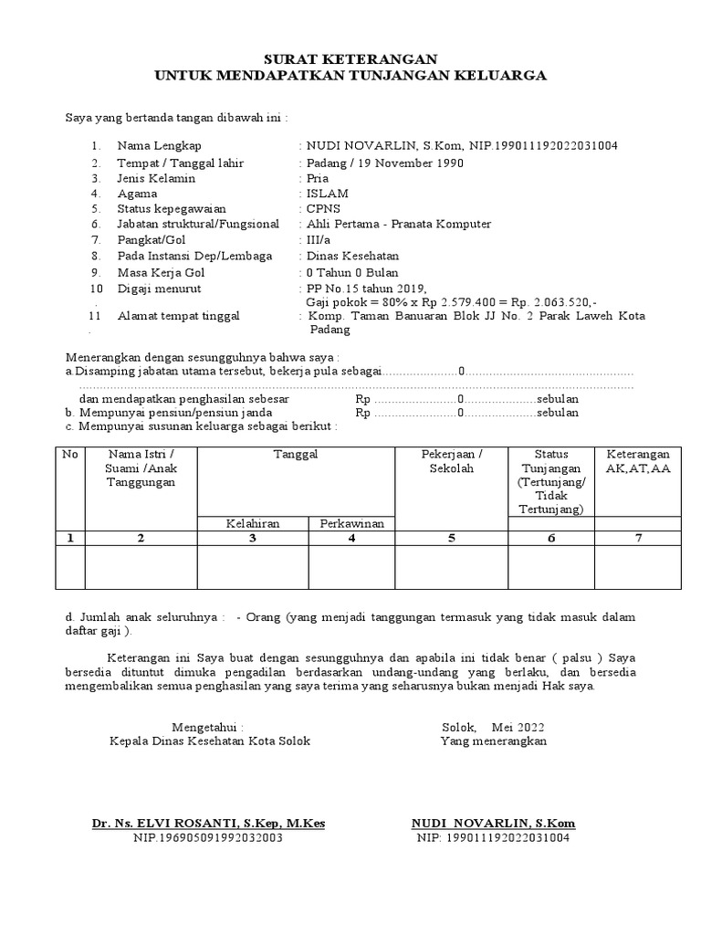 Contoh KP4 CPNS | PDF
